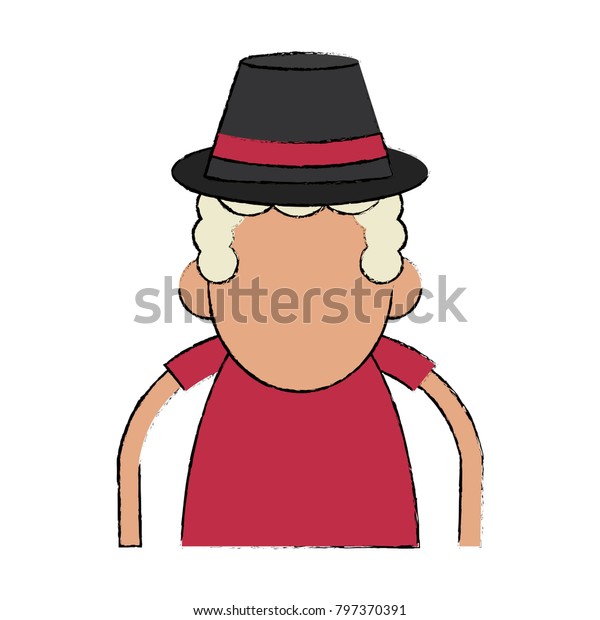 Cute Grandfather Cartoon Walking Stick Stock Vector Royalty Free