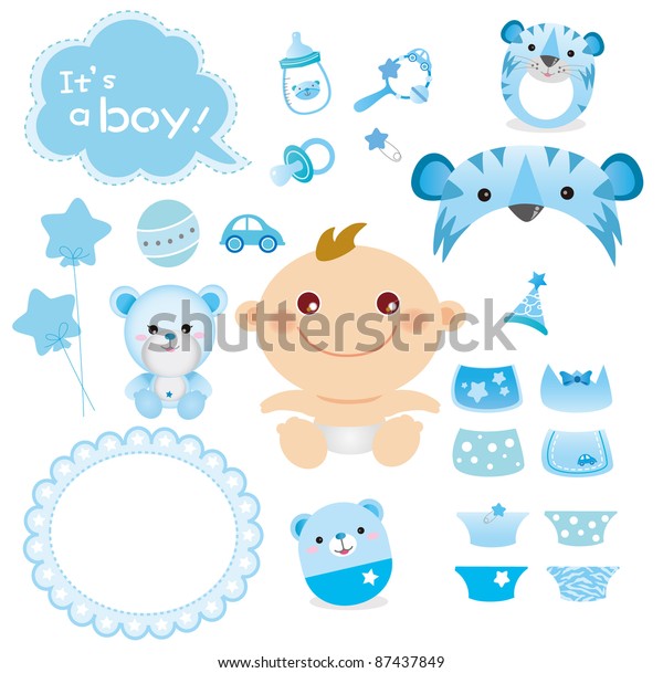 Cute Graphic Baby Boy Stock Vector (Royalty Free) 87437849