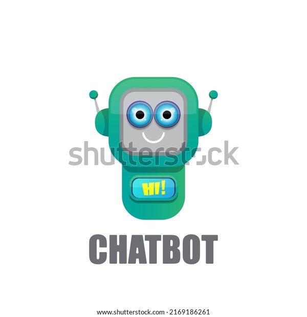 Cute Green Chatbot Character Isolated On: เวกเตอร์สต็อก (ปลอดค่า ...