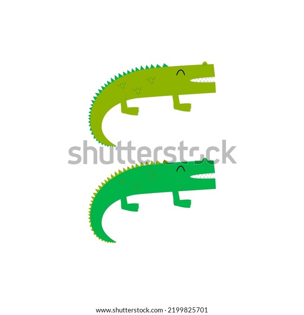 Cute Green Crocs Light Green Dark Stock Vector (Royalty Free ...