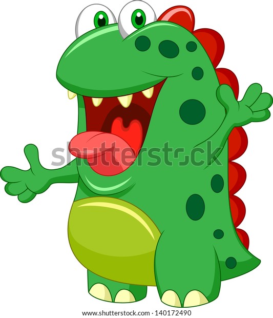 Cute Green Monster Cartoon Stock Vector (Royalty Free) 140172490 ...
