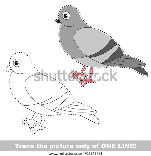 Cute Grey Dove Be Traced Only Stock Vector (Royalty Free) 702343921