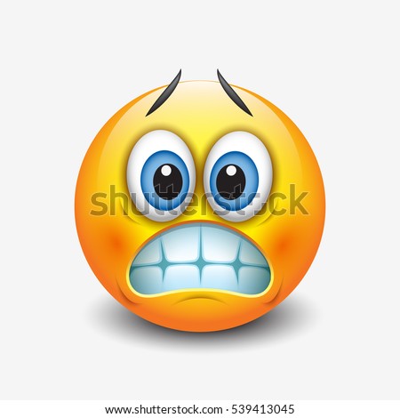 Cute Grinning Emoticon Showing Teeth Emoji Stock-Vektorgrafik ...