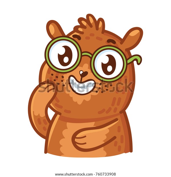 Cute Grizzly Bear Nerd Brain Clever Stock Vector (Royalty Free ...