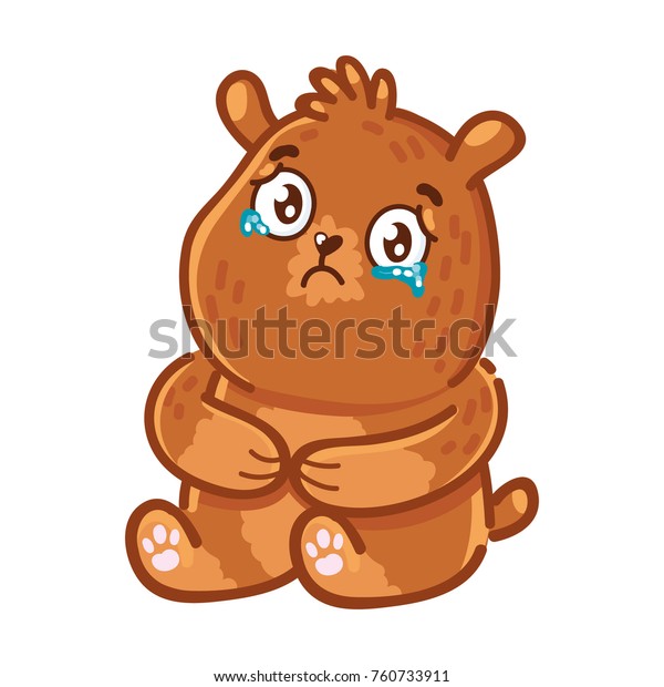Cute Grizzly Bear Sad Crying Weeping Stock Vector (Royalty Free ...