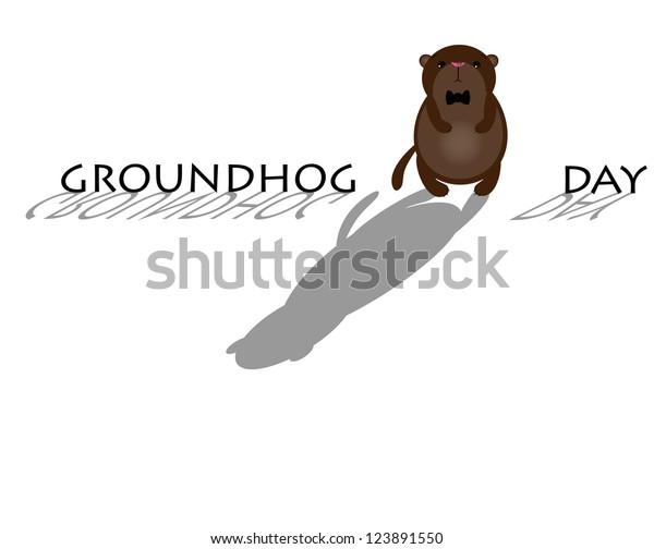 Cute Groundhog Shadow Symbol Groundhog Day Stock Vector (Royalty Free ...