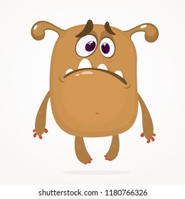 Cute Grumpy Cartoon Monster Vector Illustration Stock Vector (Royalty ...