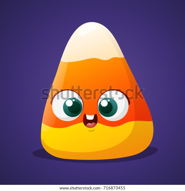 Cute Halloween Candy Corn Happy Face Stock Vector (Royalty Free) 716873455