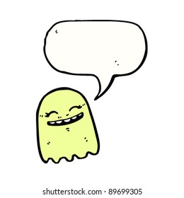 Cute Halloween Ghost Speech Bubble Stock Vector (Royalty Free) 89699305 ...