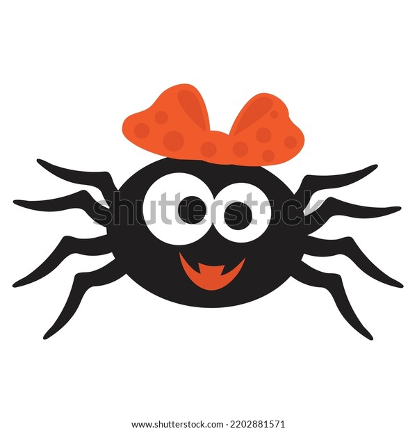 Cute Halloween Girly Spider Vector Cartoon Stock Vector (Royalty Free ...