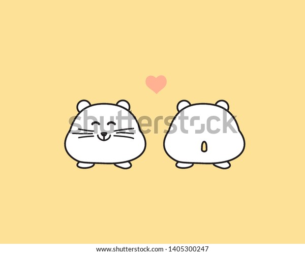 Cute Hamster Vector Illustration Front Back Stock Vector (Royalty Free ...