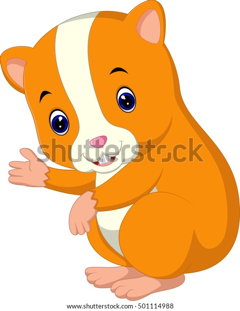 Cute Hamster Waving Hand Stock Vector (Royalty Free) 501114988 ...