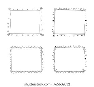 Cute Hand Drawing Frame Stock Vector (Royalty Free) 765602032 ...