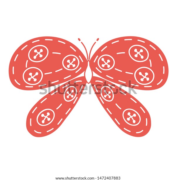 Cute Hand Drawn Butterfly Buttons Color Stock Vector (Royalty Free ...