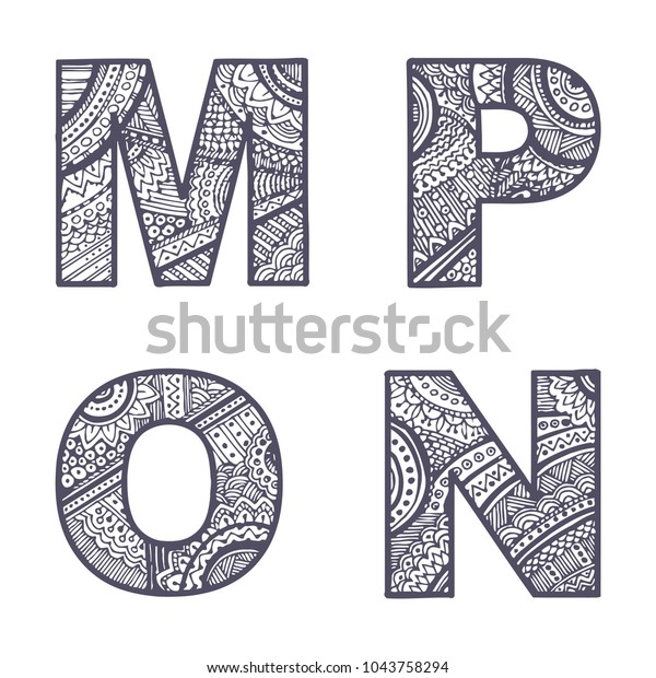 Cute Hand Drawn Font Vector Letters Stock Vector (Royalty Free ...