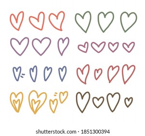 Cute Hand Drawn Hearts Vector Background Stock Vector (Royalty Free ...