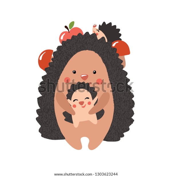 Cute Hand Drawn Hedgehog Sponges Isolated Stock Vector (Royalty Free ...