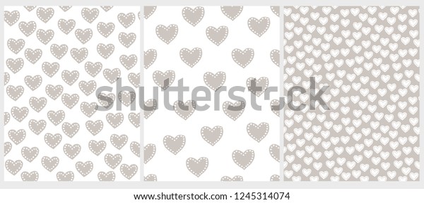 Cute Hand Drawn Irregular Hearts Vector Stock Vector (Royalty Free ...