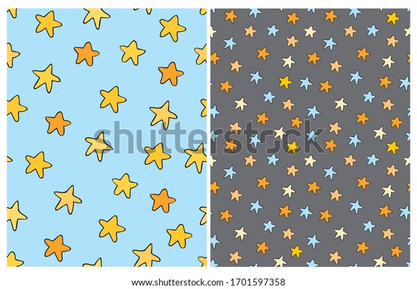 Cute Hand Drawn Irregular Stars Vector Stock Vector (Royalty Free ...