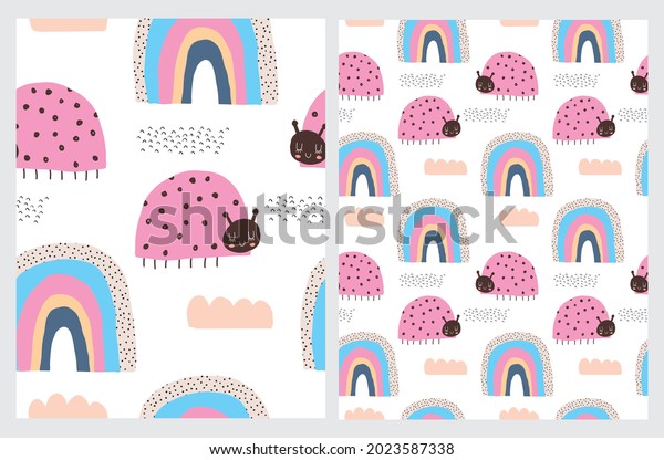 Cute Hand Drawn Nursery Vector Patterns Stock Vector (Royalty Free ...