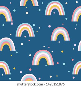 Abstract Rainbows Hand Drawn Seamless Pattern Stock Vector (Royalty ...