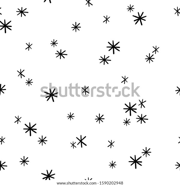 Cute Hand Drawn Star Snow Flake Stock Vector (Royalty Free) 1590202948 ...