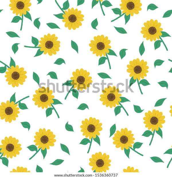 Cute Hand Drawn Sunflower On White Stock Vector (Royalty Free ...