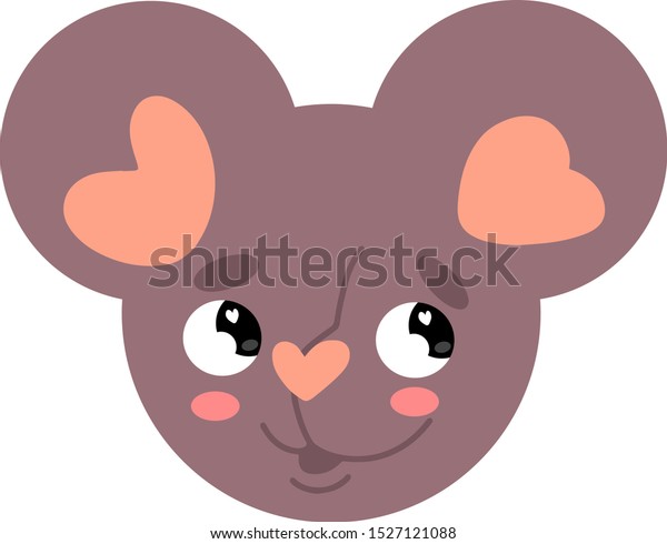 Cute Hand Drawn Vector Mouse Head Stock Vector (Royalty Free) 1527121088