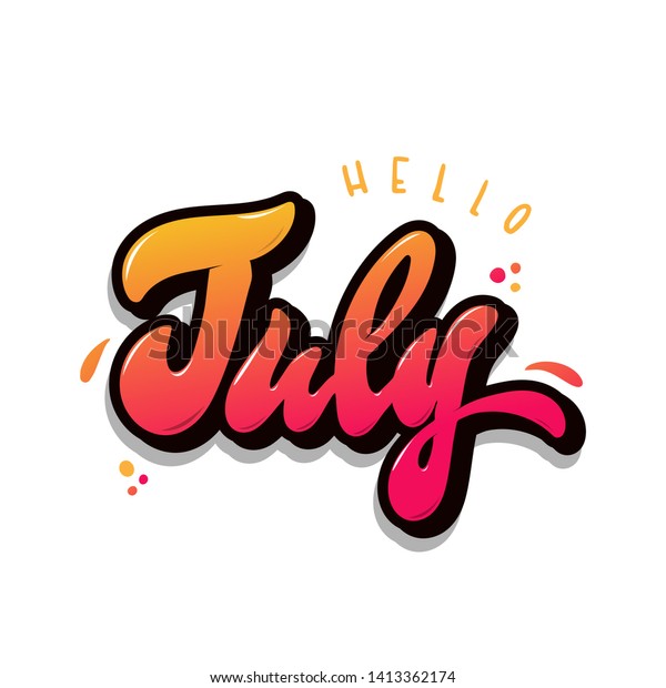 Cute Hand Lettering Calligraphy Quote Hello Stock Vector (Royalty Free ...