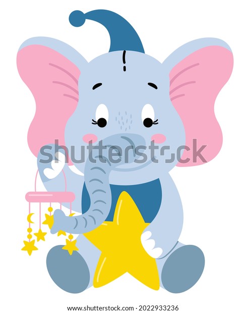 Cute Handdrawn Elephant Stars Vector Illustration Stock Vector (Royalty ...