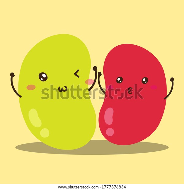 Cute Happy Beans Character Vector Design Stock Vector (Royalty Free ...