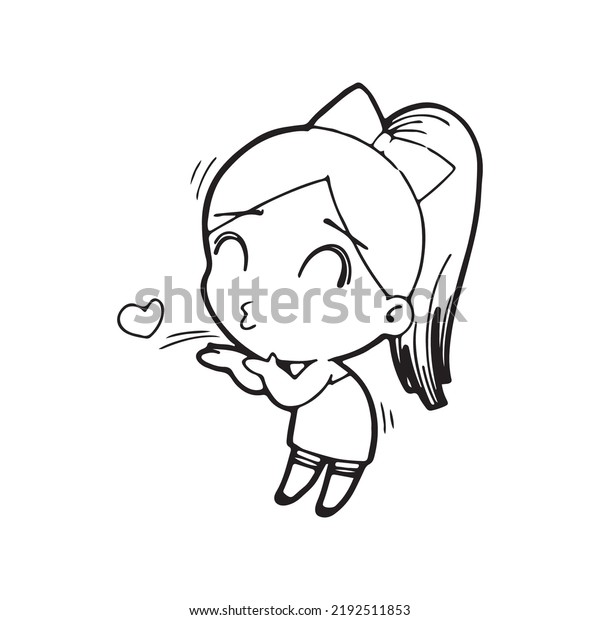 Cute Happy Cartoon Doodle Girl Kids Stock Vector (Royalty Free ... Cute Happy Cartoon Doodle Girl Kids Stock Vector (Royalty Free ...