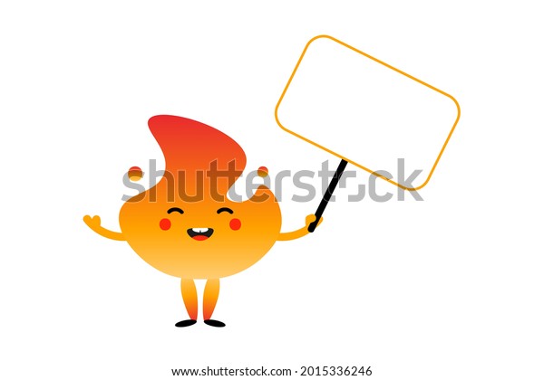 Cute Happy Cartoon Style Fire Flame Stock Vector (Royalty Free ...