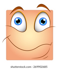Cute Smile Box Smiley Cartoon Vector: เวกเตอร์สต็อก (ปลอดค่าลิขสิทธิ์ ...