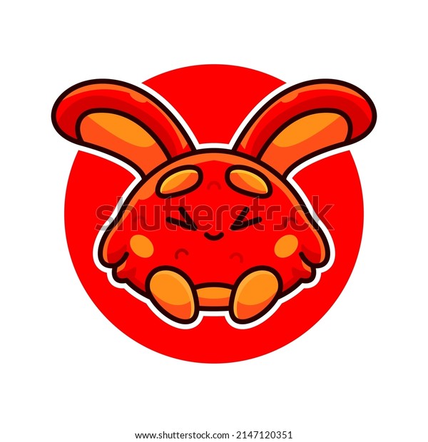 Cute Happy Fire Bunny Monster Cartoon Stock Vector (Royalty Free ...