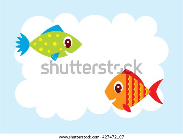 Cute Happy Fish Card Cute Fish Stock Vector (Royalty Free) 427472107 ...
