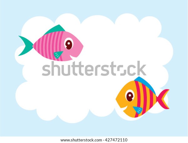 Cute Happy Fish Card Cute Fish Stock Vector (Royalty Free) 427472110 ...