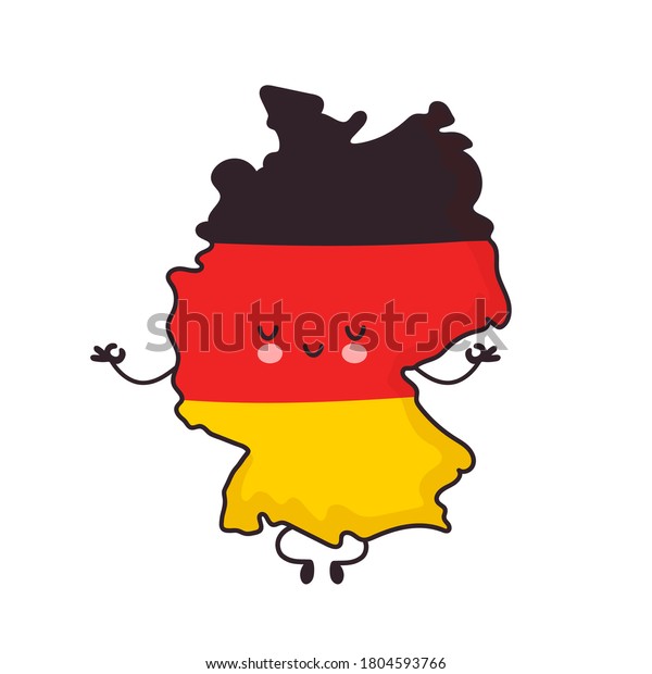 Cute Happy Funny Germany Map Flag Stock Vector (Royalty Free ...