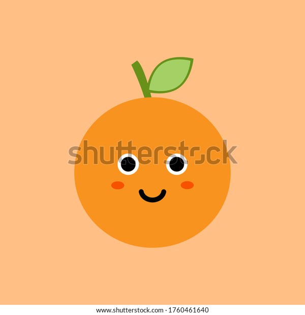 Cute Happy Funny Smiling Orange Vector Stock Vector (Royalty Free ...