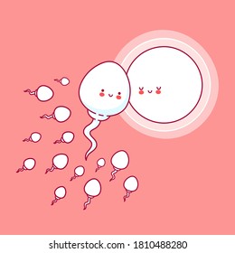 Cute Happy Funny Sperm Cell Ovum Stock Vector (Royalty Free) 1810488280 ...