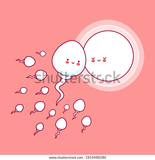 Cute Happy Funny Sperm Cell Ovum Stock Vector (Royalty Free) 1810488280 ...
