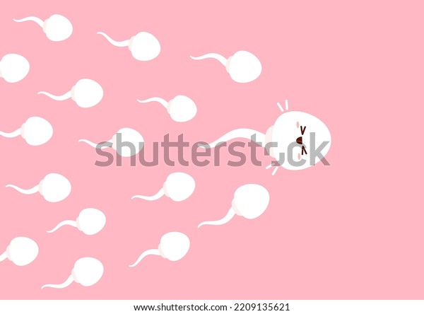 Cute Happy Funny Sperm Cell Ovum Stock Vector (Royalty Free) 2209135621 ...