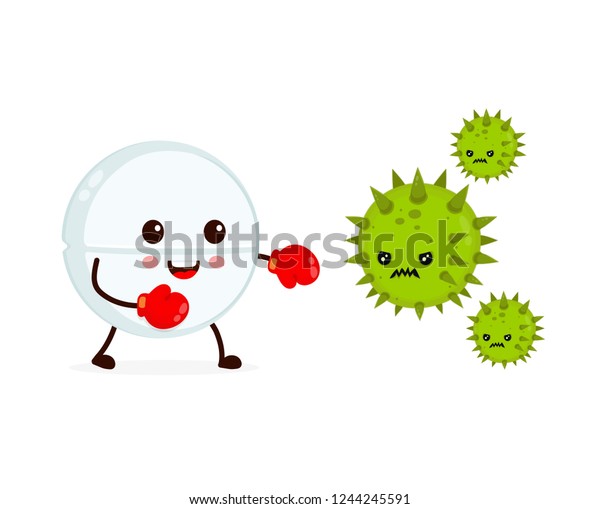 Comprimido fuerte alegre y divertido en: vector de stock (libre de ...