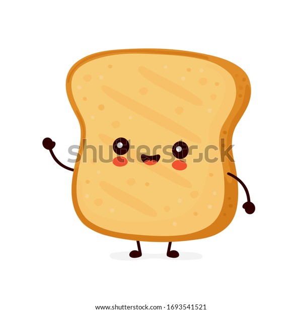 Cute Happy Funny Toast Vector Cartoon Stock Vector (Royalty Free ...