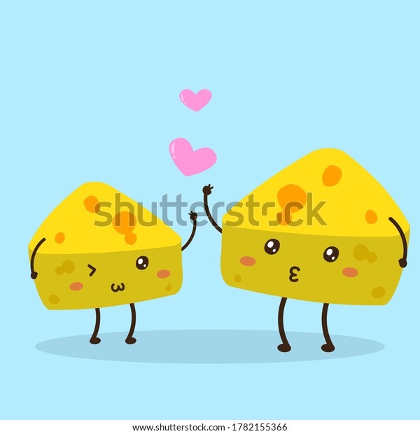 Cute Happy Lovely Cheese Vector Design Stock Vector (Royalty Free ...