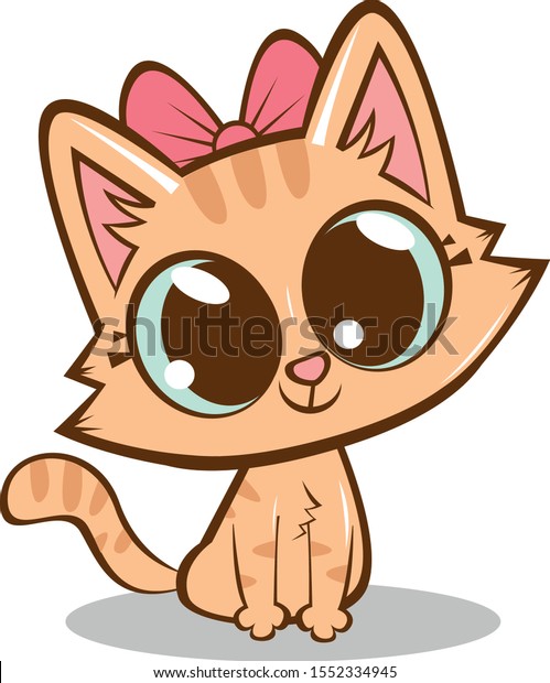 Cute Happy Orange Little Kitty Cat Stock Vector (Royalty Free ...