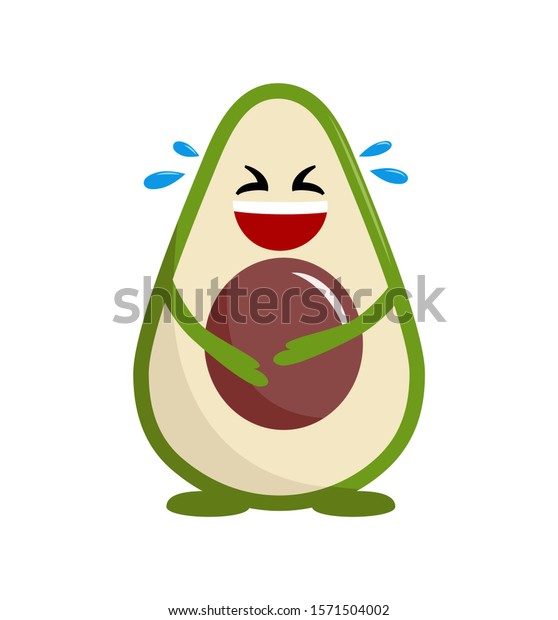 Cute Happy Smiling Avocados Vector Flat Stock Vector (Royalty Free ...