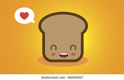 Cute Happy Toast Smiling Stock Vector (Royalty Free) 460503427