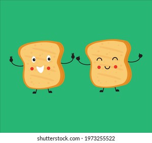 Cute Happy Toasts Vector Illustrator Stock Vector (Royalty Free ...