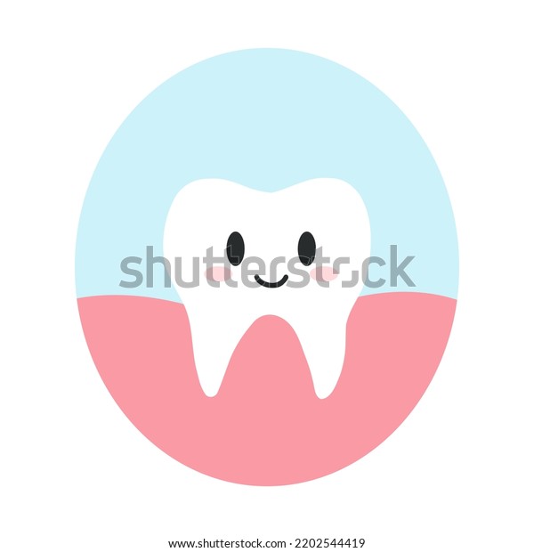 Cute Happy Tooth Cartoon Flat Style Stock Vector (Royalty Free ...